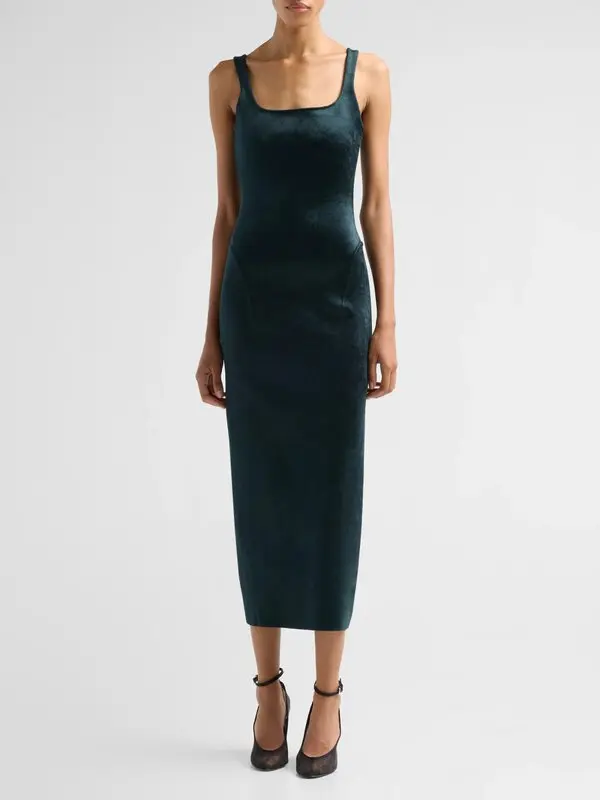 Alaïa Velvet Fitted Midi Dress