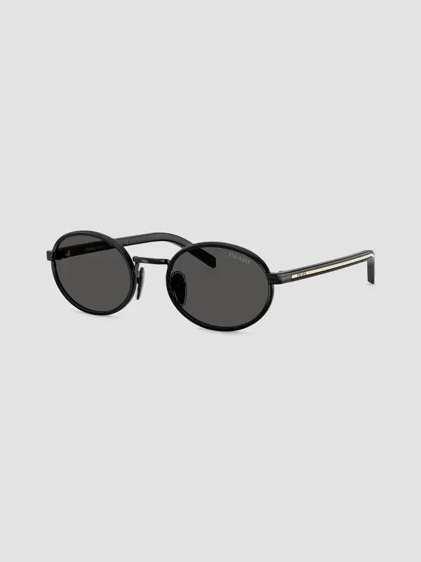 Prada 52mm Oval Sunglasses - Black