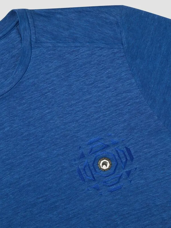 Stefano Ricci Linen T-shirt With Metallic Detailing - Mediterranean