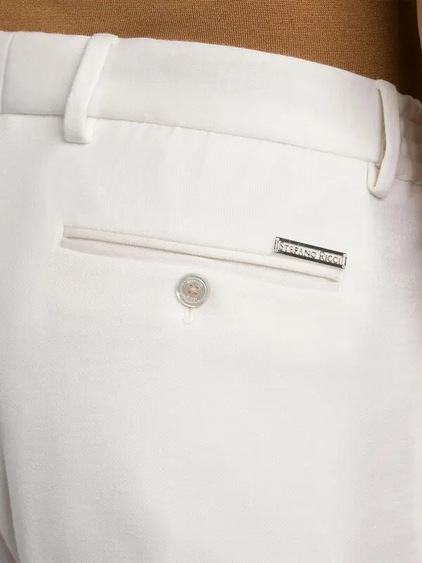 Stefano Ricci Alpha Yarn Cashmere Trousers - White