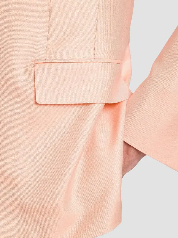 Stefano Ricci Classic 2 Button Blazer In Cashmere And Silk - Orange