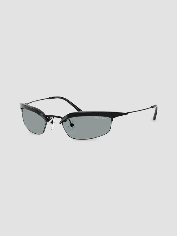 Prada 52mm Rectangular Sunglasses - Black