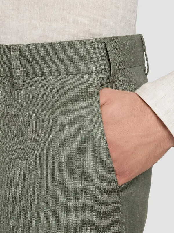 Stefano Ricci Wool And Linen Blend Trousers