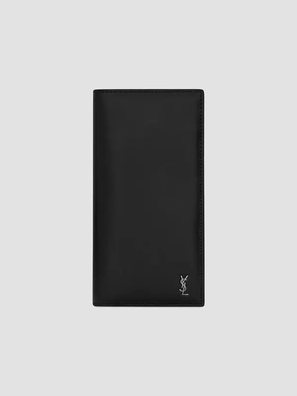Saint Laurent Tiny Cassandre Continental Wallet In Matte Leather - Black