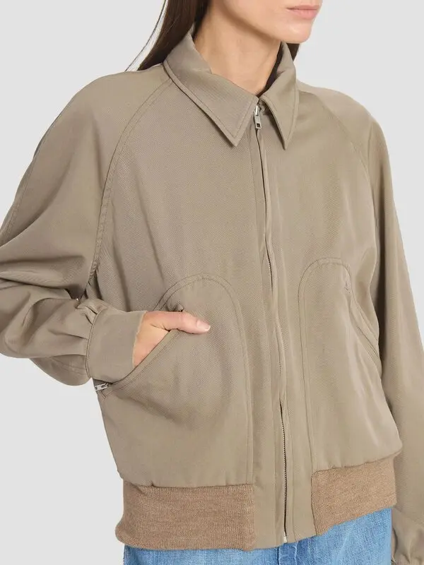 MAISON MARGIELA Wool Gabardine Zip Jacket - Dune