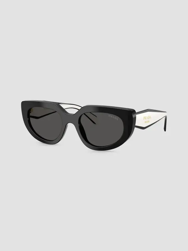 Prada 54mm Oval Cat-eye Sunglasses - Black