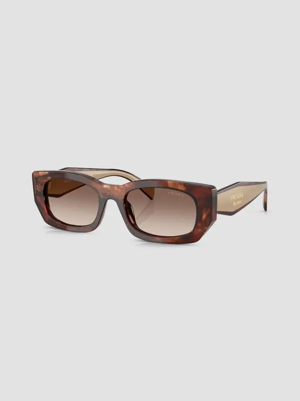 Prada 53mm Rectangle Pillow Sunglasses - Brown