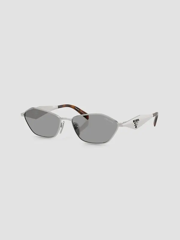 Prada 57mm Geometric Sunglasses - Silver
