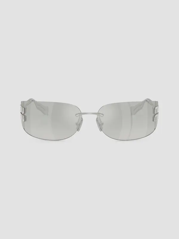 Miu Miu 75mm Rimless Wrap Sunglasses
