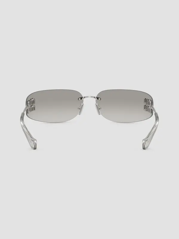 Miu Miu 75mm Rimless Wrap Sunglasses