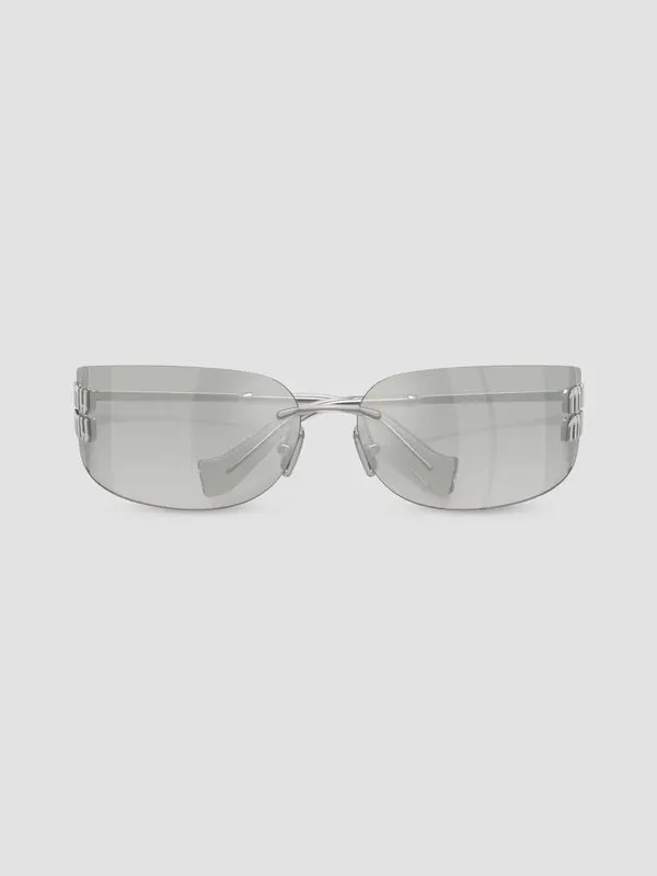 Miu Miu 75mm Rimless Wrap Sunglasses