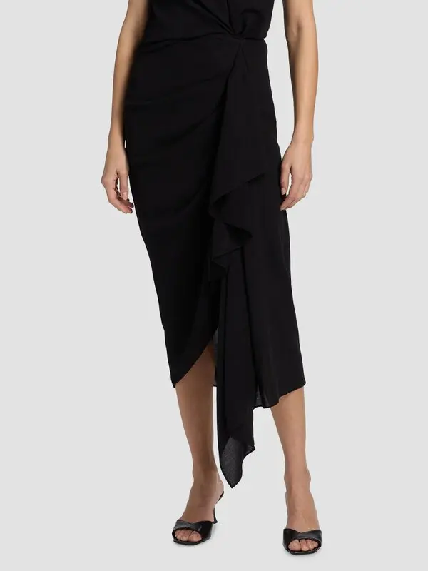 Michael Kors Cascade Virgin Wool Midi-skirt