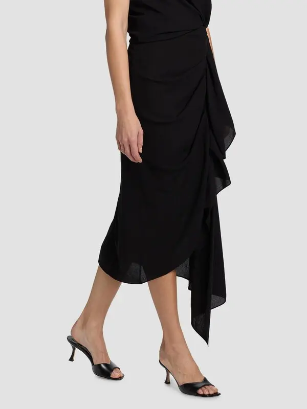 Michael Kors Cascade Virgin Wool Midi-skirt