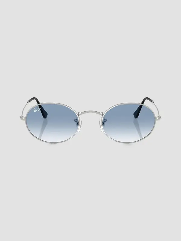 Ray-ban Rb3547 54mm Oval Sunglasses - Gradient Blue Silver