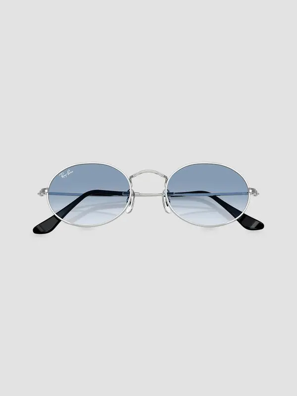 Ray-ban Rb3547 54mm Oval Sunglasses - Gradient Blue Silver