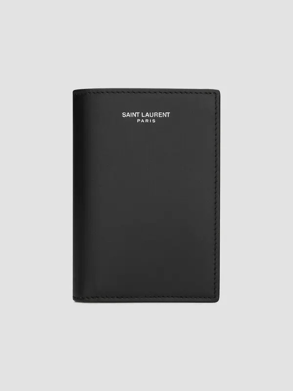 Saint Laurent Credit Card Wallet In Smooth Leather - Black