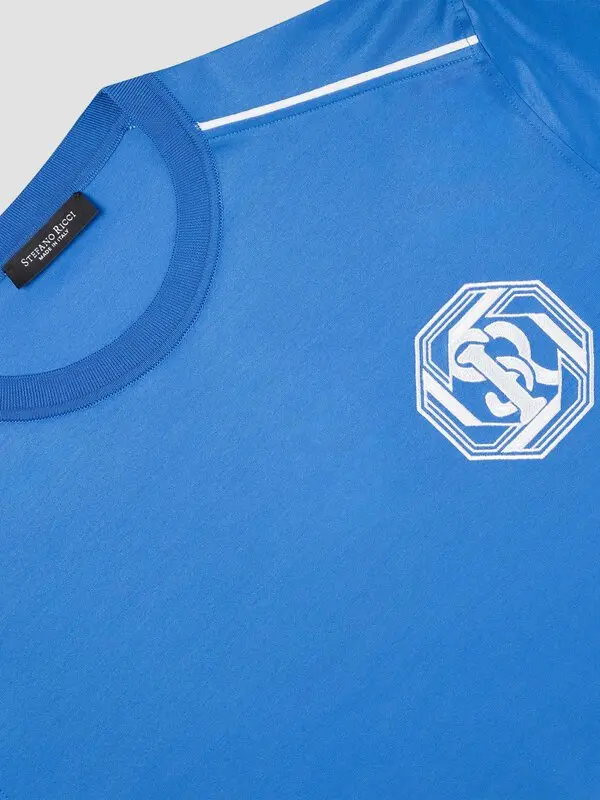 Stefano Ricci Jersey Knit Crewneck T-shirt - Blue