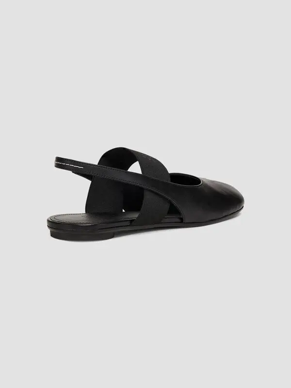MAISON MARGIELA Logo Peep-toe Slingback Ballet Flats
