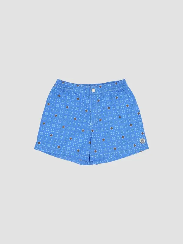 Stefano Ricci Beach Shorts With Button And Zipper - Blue