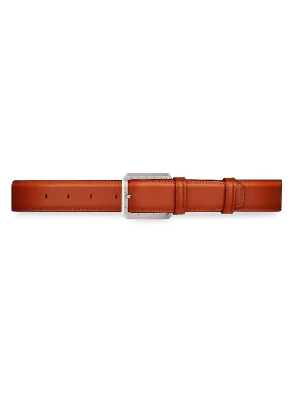 Stefano Ricci Handmade Antique Italian Calfskin Leather Belt - Orange