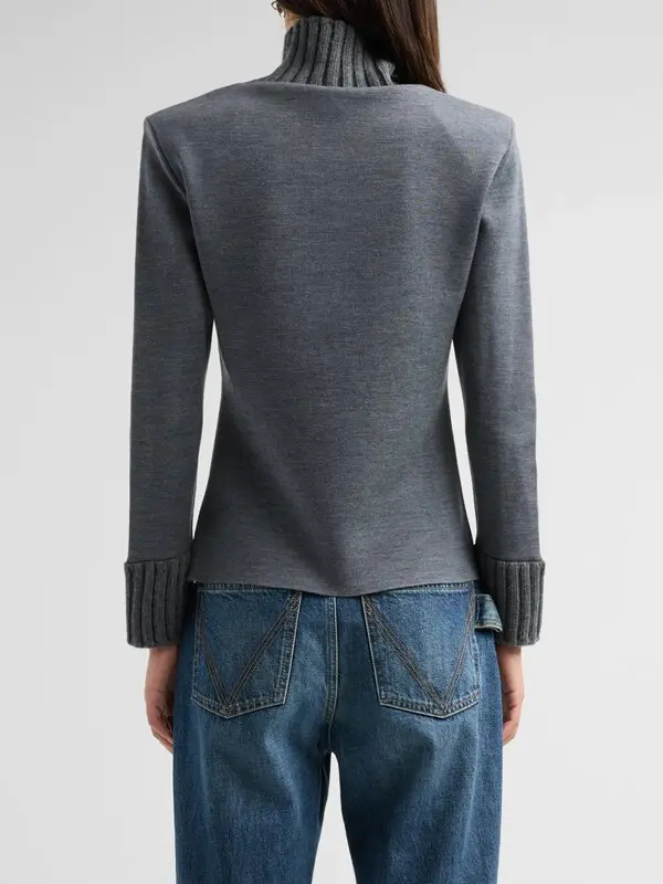 Bottega Veneta Turtleneck Double-knit Wool Long-sleeve Sweater