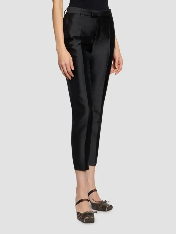 MAISON MARGIELA Satin Tapered Crop Trousers