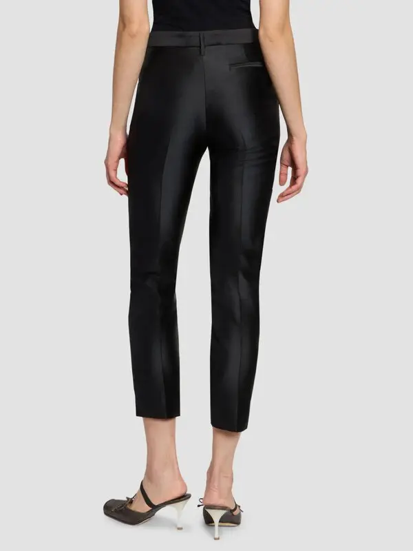MAISON MARGIELA Satin Tapered Crop Trousers