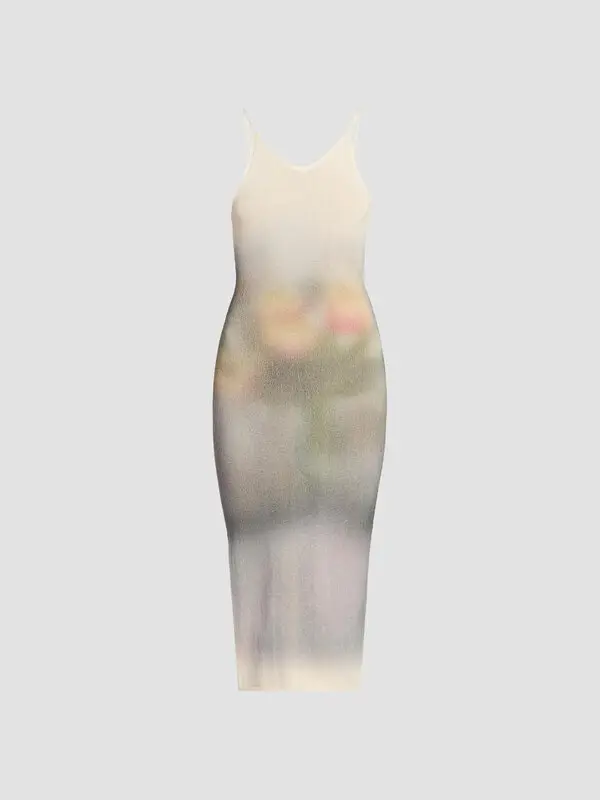 MAISON MARGIELA Floral Knit Cotton Midi-dress