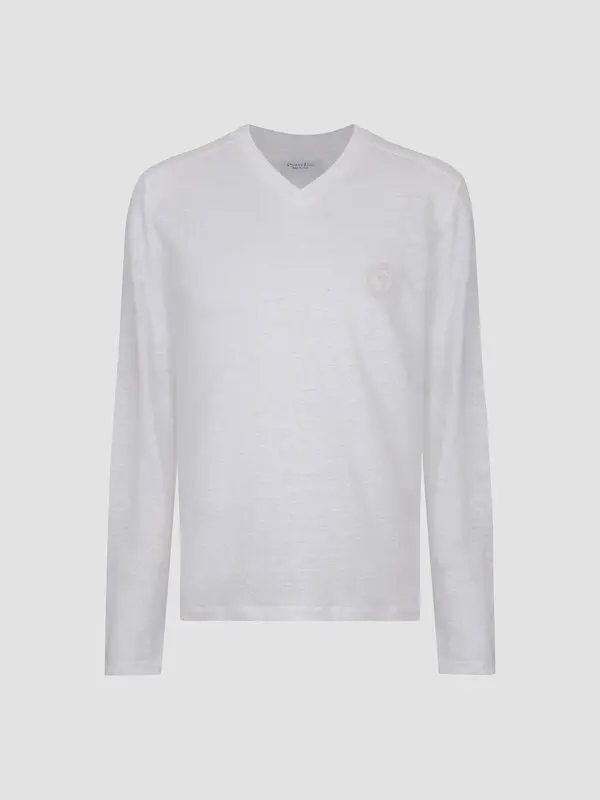 Stefano Ricci Linen T-shirt - White