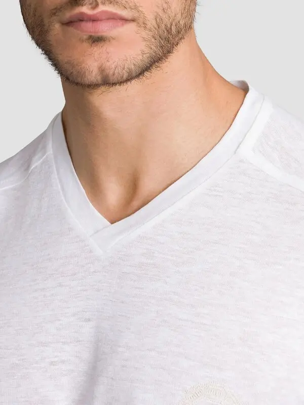 Stefano Ricci Linen T-shirt - White