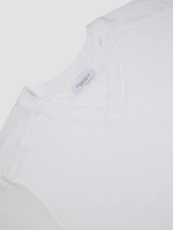 Stefano Ricci Linen T-shirt - White