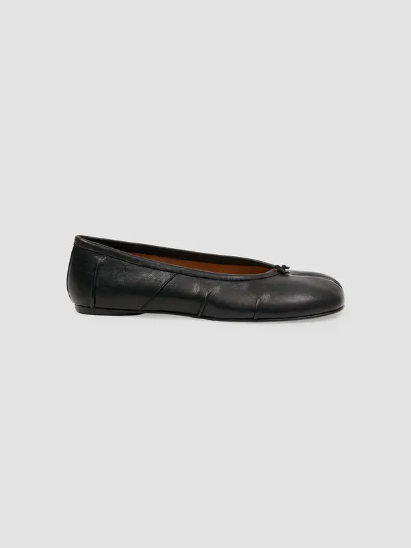 MAISON MARGIELA Tabi Leather Ballerina Flats - Black