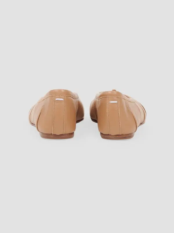 MAISON MARGIELA Tabi Leather Ballerina Flats - Tan