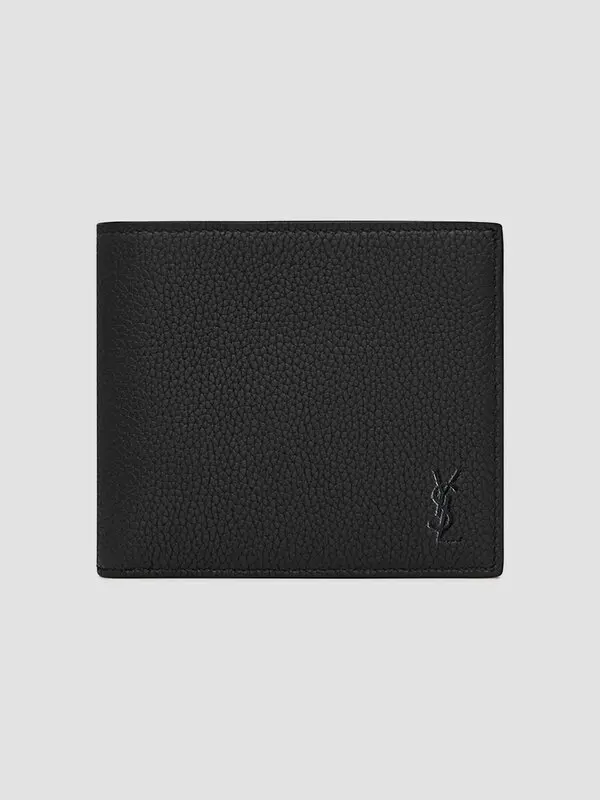 Saint Laurent Cassandre Shadow Leather Wallet With Coin Purse