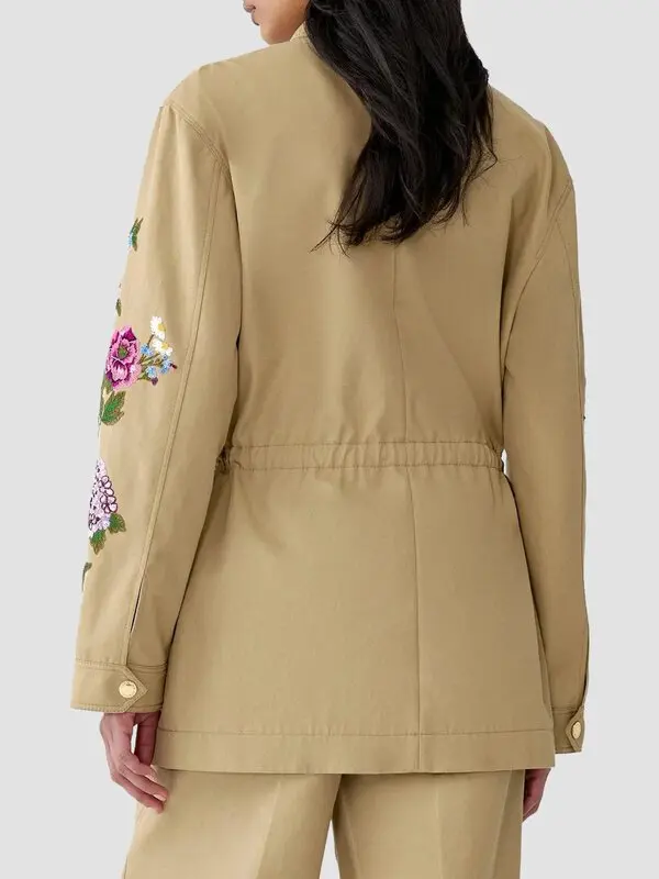 Carolina Herrera Floral Embroidered Cotton Jacket