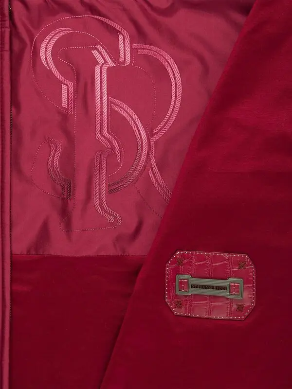 Stefano Ricci Silk And Matted Crocodile Leather Hooded Blouson Jacket