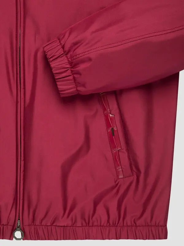 Stefano Ricci Silk And Matted Crocodile Leather Hooded Blouson Jacket