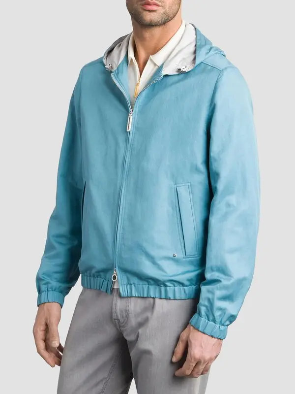 Stefano Ricci Linen And Silk Hooded Jacket
