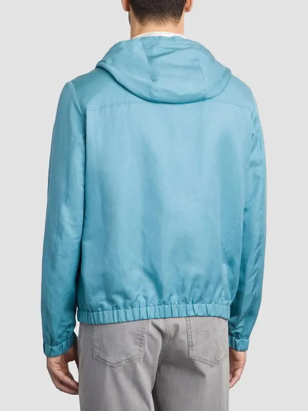 Stefano Ricci Linen And Silk Hooded Jacket