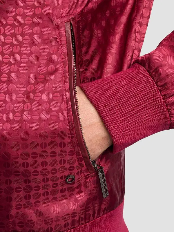 Stefano Ricci Jacquard And Lambskin Leather Blouson Jacket - Ruby Red