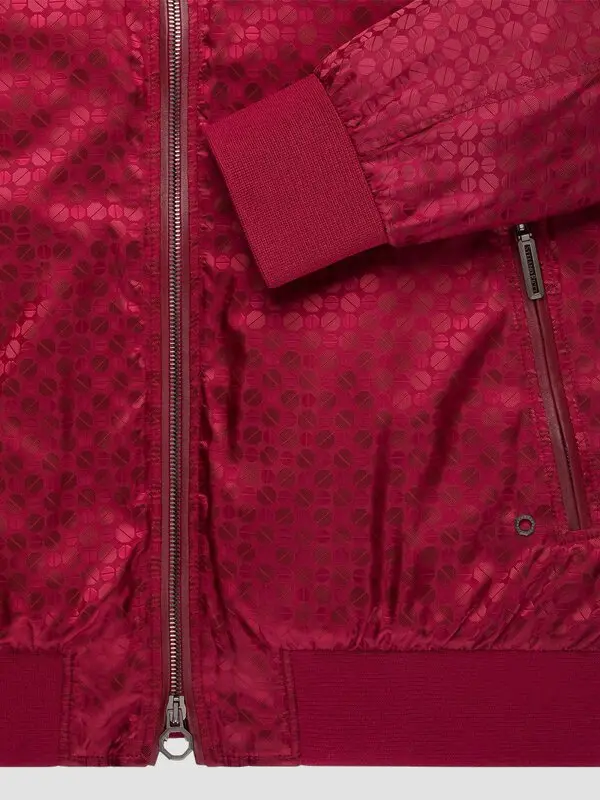 Stefano Ricci Jacquard And Lambskin Leather Blouson Jacket - Ruby Red