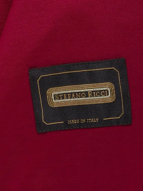 Stefano Ricci Jacquard And Lambskin Leather Blouson Jacket - Ruby Red