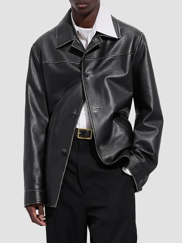 Bottega Veneta Vintage-effect Leather Coat