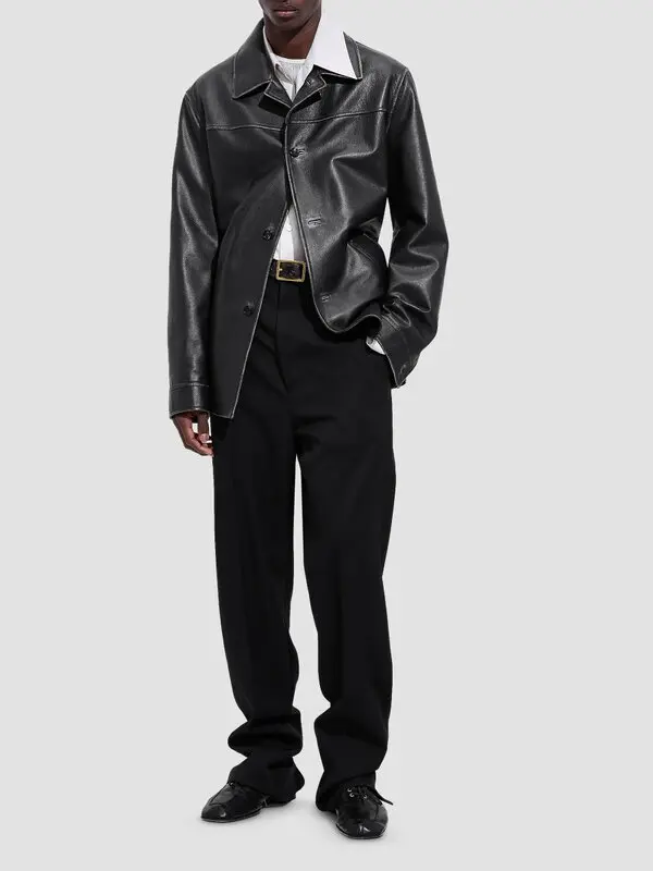 Bottega Veneta Vintage-effect Leather Coat