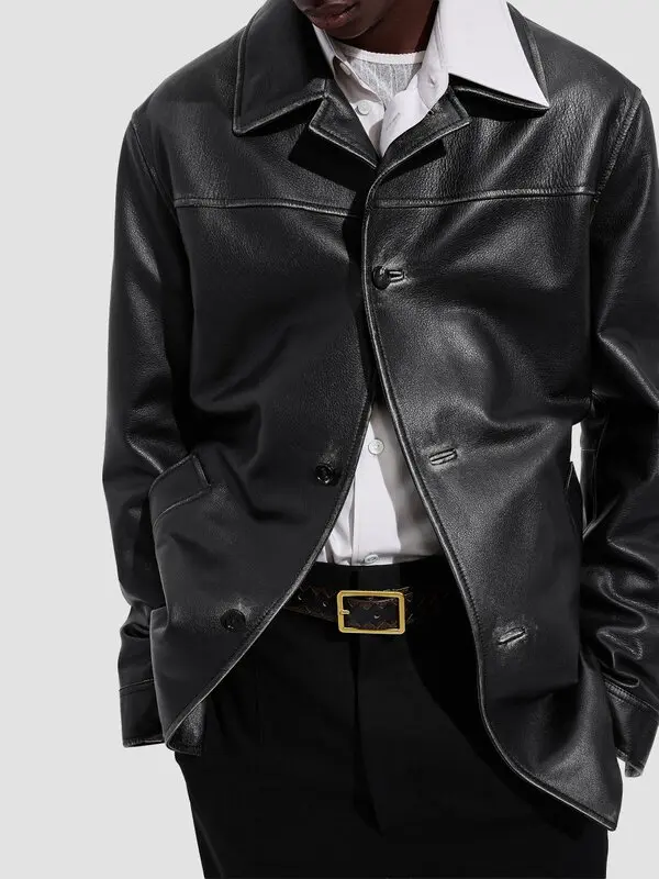 Bottega Veneta Vintage-effect Leather Coat