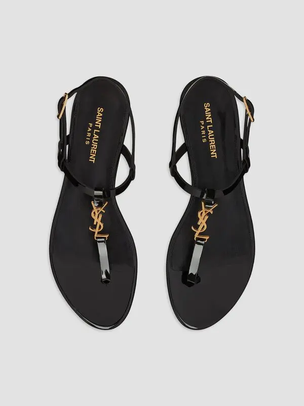 Saint Laurent Cassandra Sandals In Patent Leather