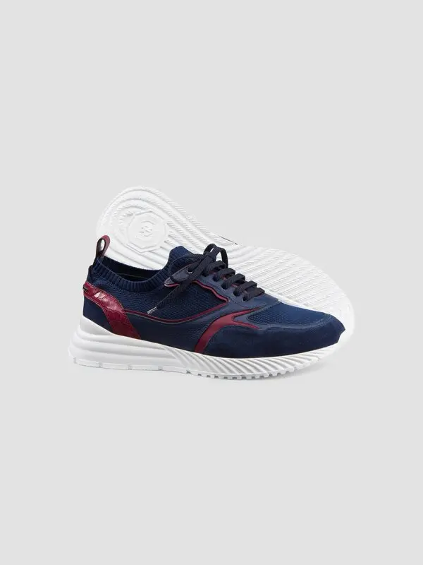 Stefano Ricci Matted Crocodile And Suede Sneakers - Blue