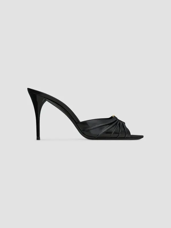 Saint Laurent Babylone Mules In Smooth Leather - Black