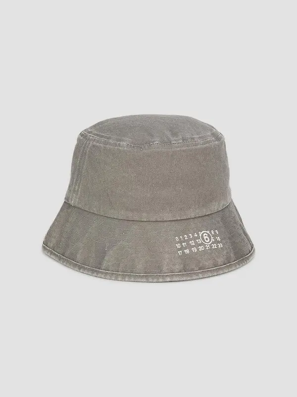 MAISON MARGIELA Logo Cotton Bucket Hat - Grey