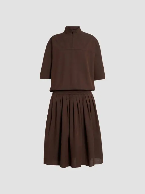 MAISON MARGIELA Cotton-wool Canvas Midi Dress - Brown